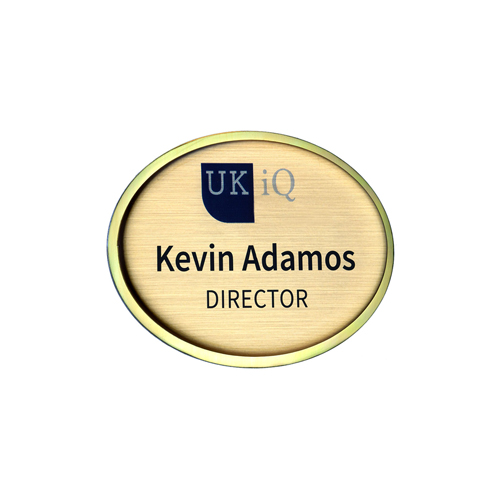 Product - Excel Framed Metal Name Badges with Clear Dome Finish